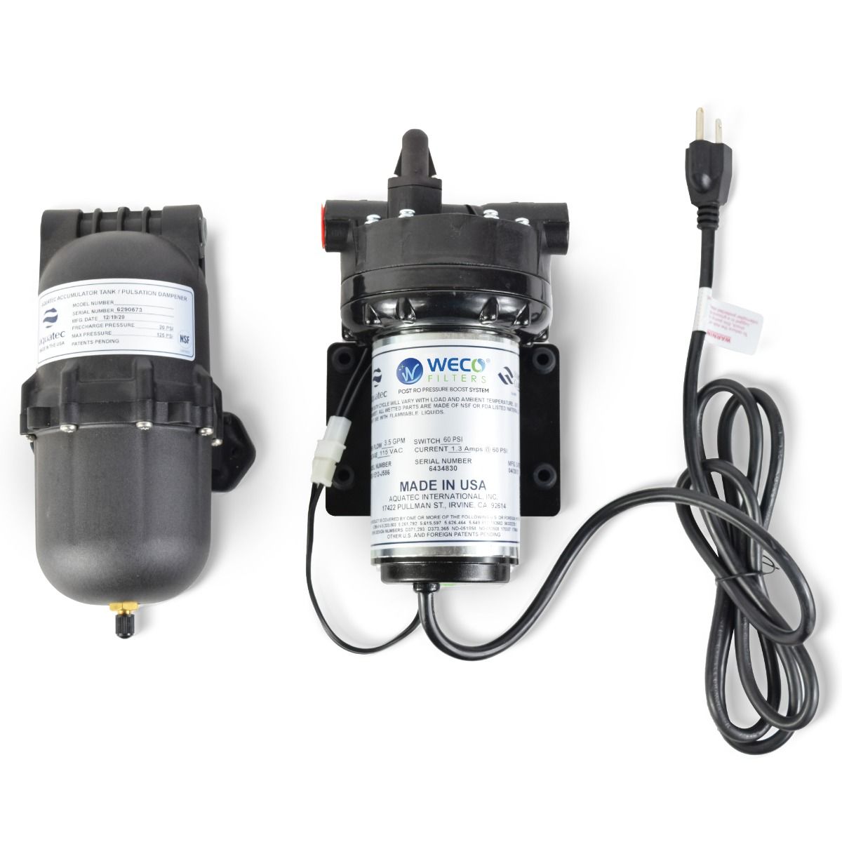 WECO DP90 Delivery Pump System for Reverse Osmosis Water Filtration Systems