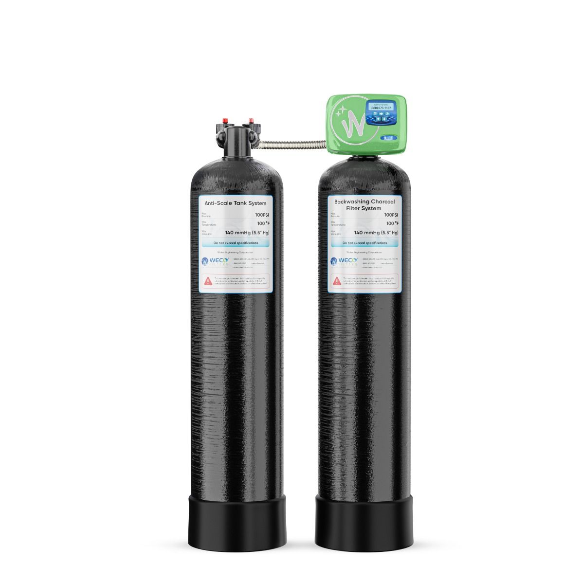 Backwashing Charcoal and Anti-Scale Dual Tank Whole House Water ...